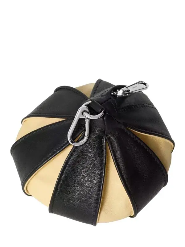 LEMAIRE Balloon Zipped Leather Key Charm - Black