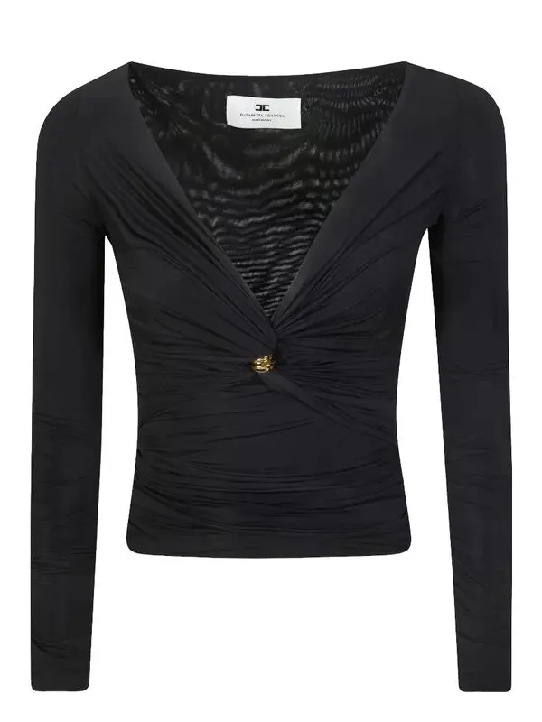 Elisabetta Franchi V-neck Top - Black