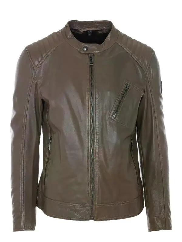 Belstaff Leather Zip Jacket - Brown