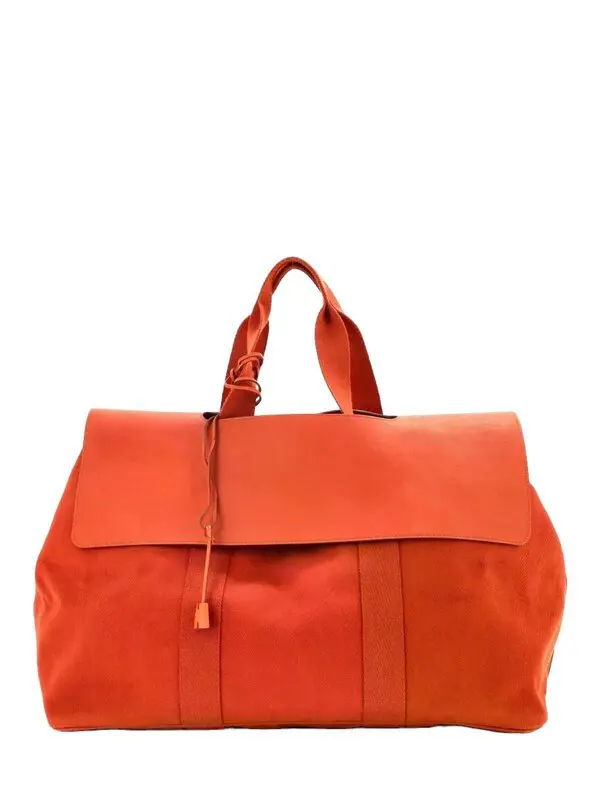 Hermès Valparaiso Gm Tote Bag Toile And Leather - Orange