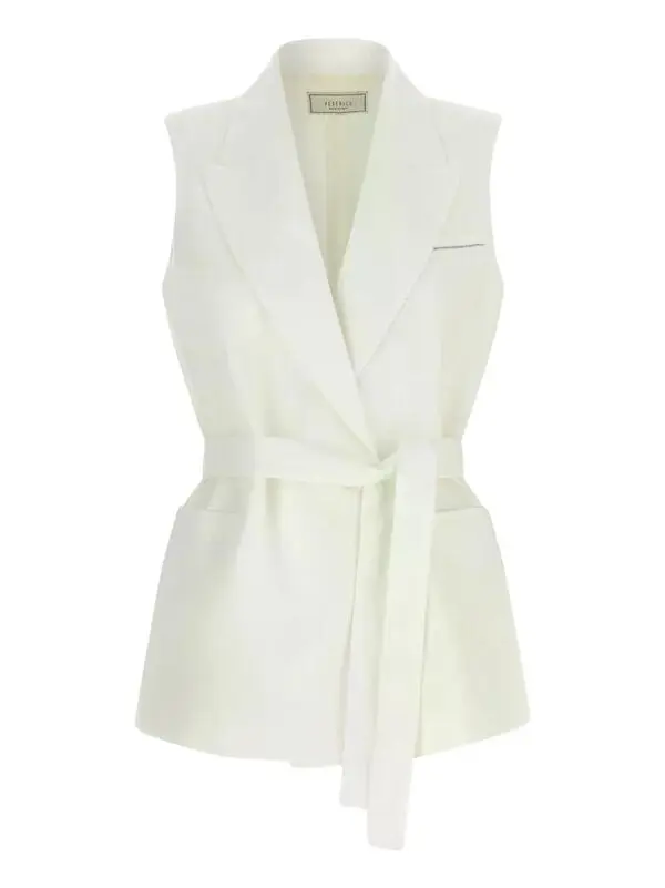 Peserico Belted Gilet - White