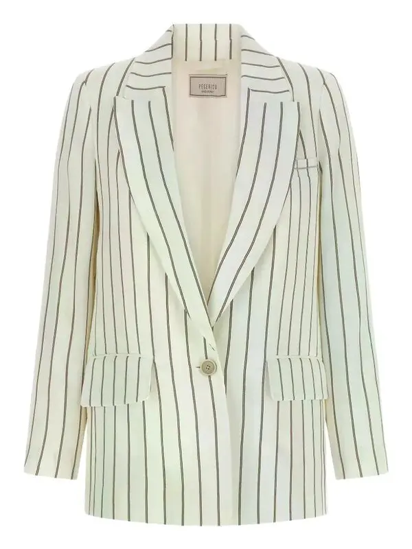 Peserico Pinstriped Single-breasted Blazer - Neutrals