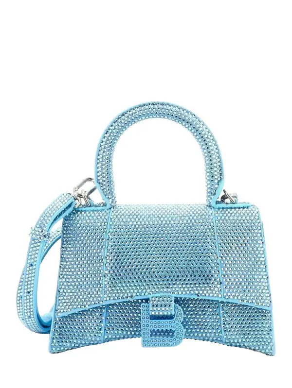 Balenciaga Hourglass Top Handle Xs Crossbody Bag - Blue