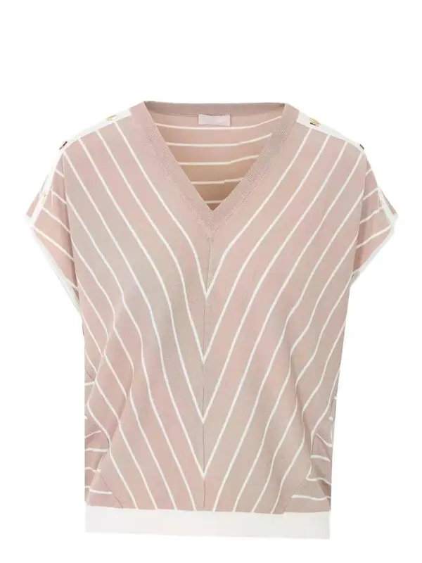 Liu Jo Striped Detail T-shirt - Neutrals