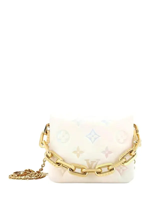 LOUIS VUITTON Coussin Beltbag Milky Way Monogram Embossed Lambskin - White