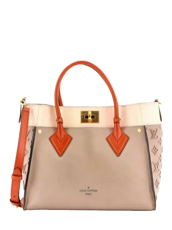 LOUIS VUITTON On My Side Monogram Tuffetage Leather Mm Tote Bag - Neutrals