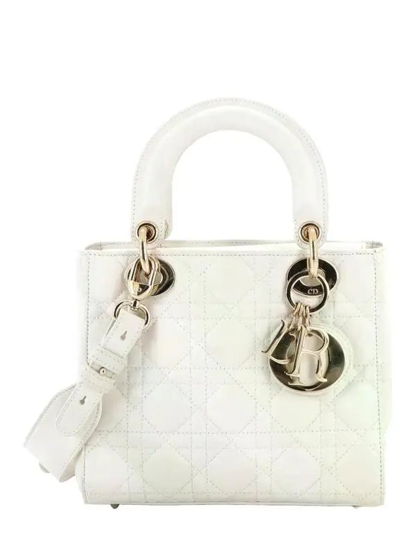 Dior My Abcdior Lady Bag Cannage Quilt Lambskin - White