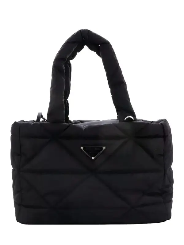 Prada Padded Quilted Re-nylon Pet Carrier Tote Bag - Black