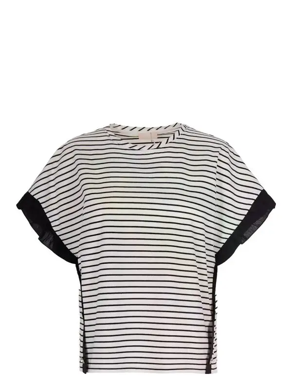 Liu Jo Striped Embellished T-shirt - White
