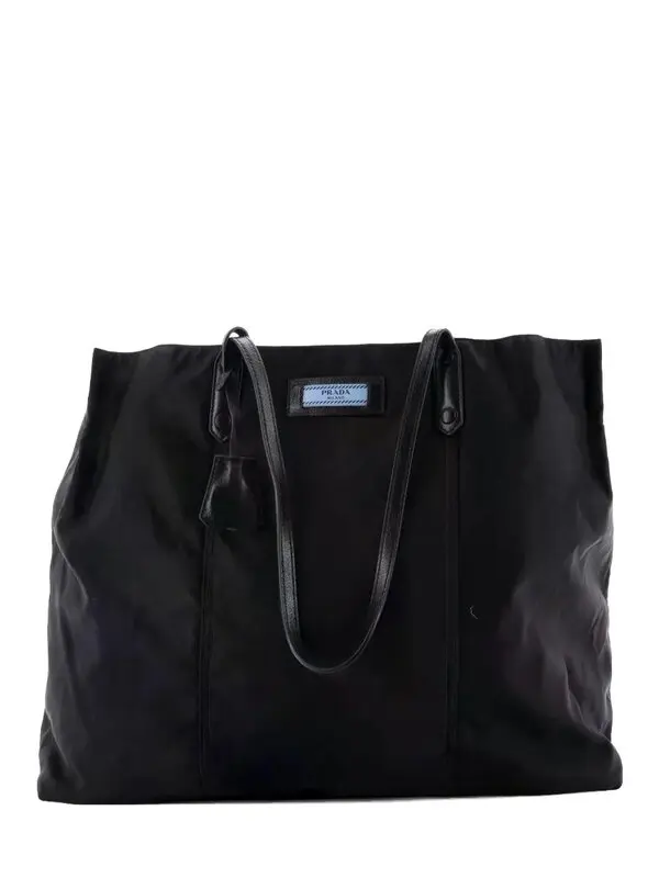Prada Etiquette Tessuto Large Tote Bag - Black