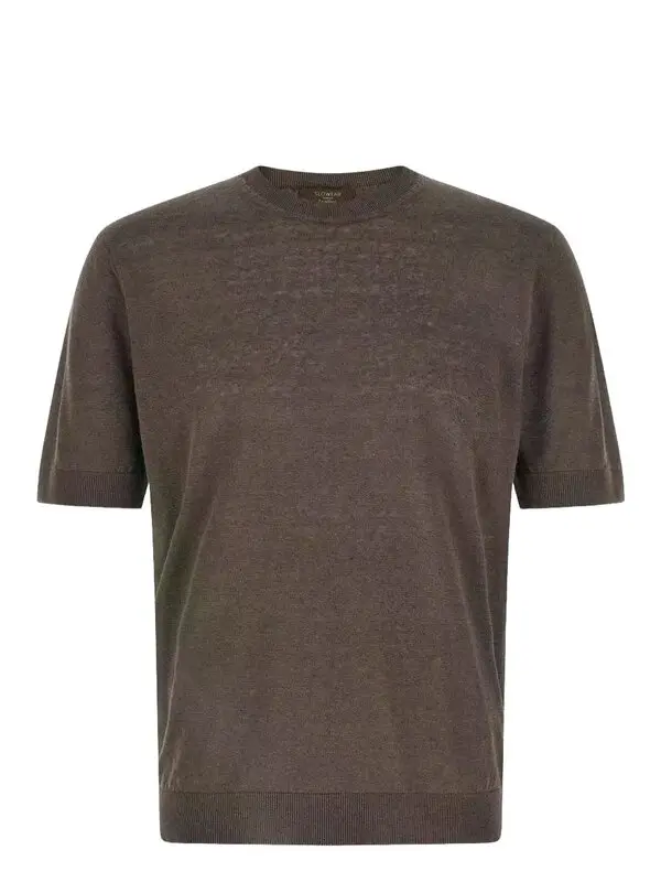 ZANONE Short-sleeve Crew-neck T-shirt - Brown