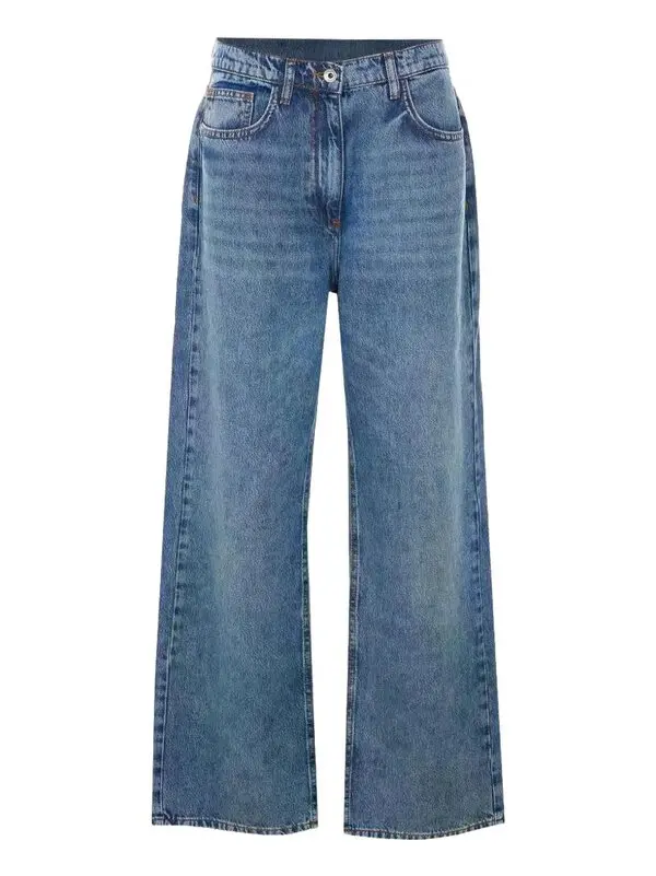 Patrizia Pepe Five-pocket Embroidered Straight Leg Jeans - Blue