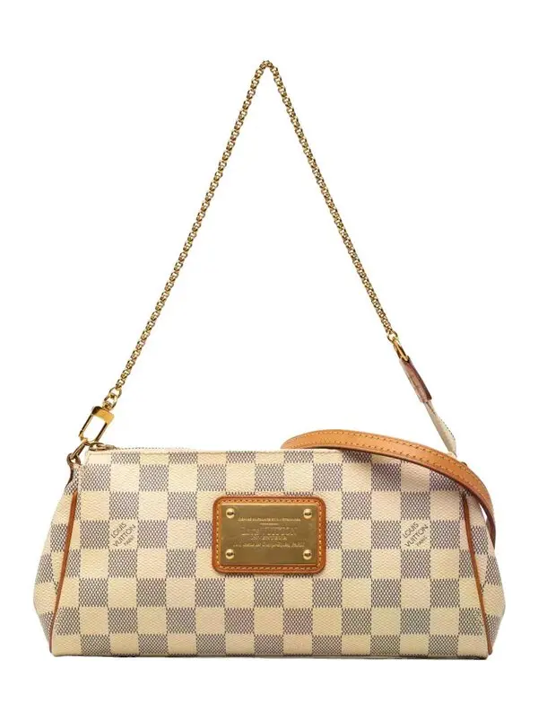LOUIS VUITTON 2015 Damier Azur Eva Satchel - White