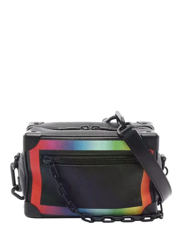 LOUIS VUITTON 2019 Taiga Rainbow Soft Trunk Crossbody Bag - Black