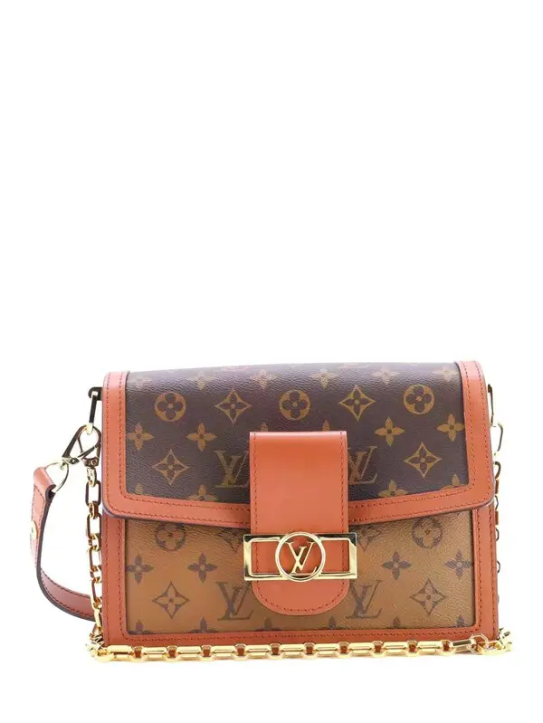 LOUIS VUITTON Dauphine Reverse Monogram Canvas Mm Shoulder Bag - Brown