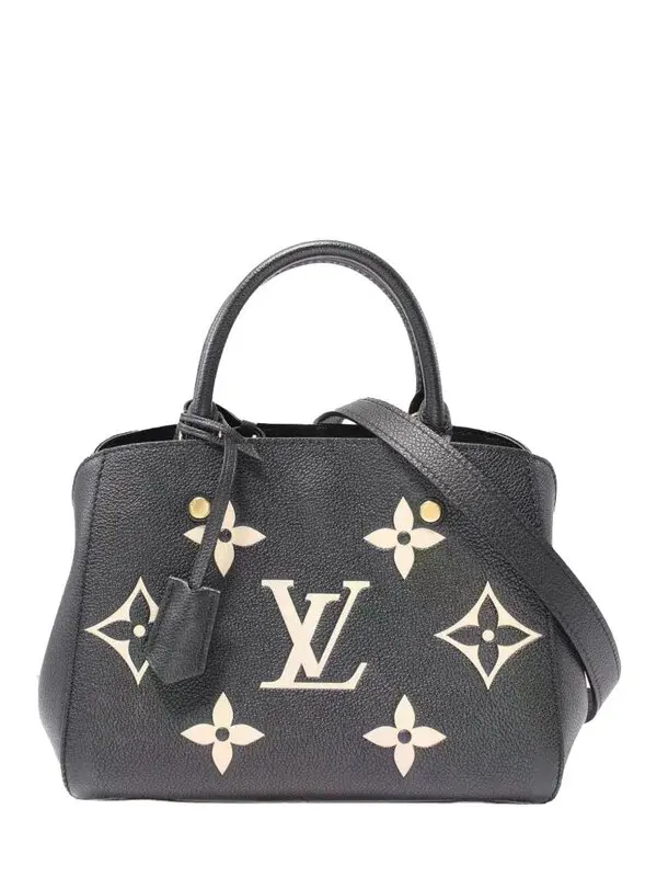 LOUIS VUITTON 2021 Bicolor Monogram Empreinte Giant Montaigne Bb Satchel - Black