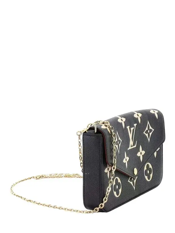 LOUIS VUITTON Felicie Pochette Bicolor Monogram Empreinte Giant Crossbody Bag - Black