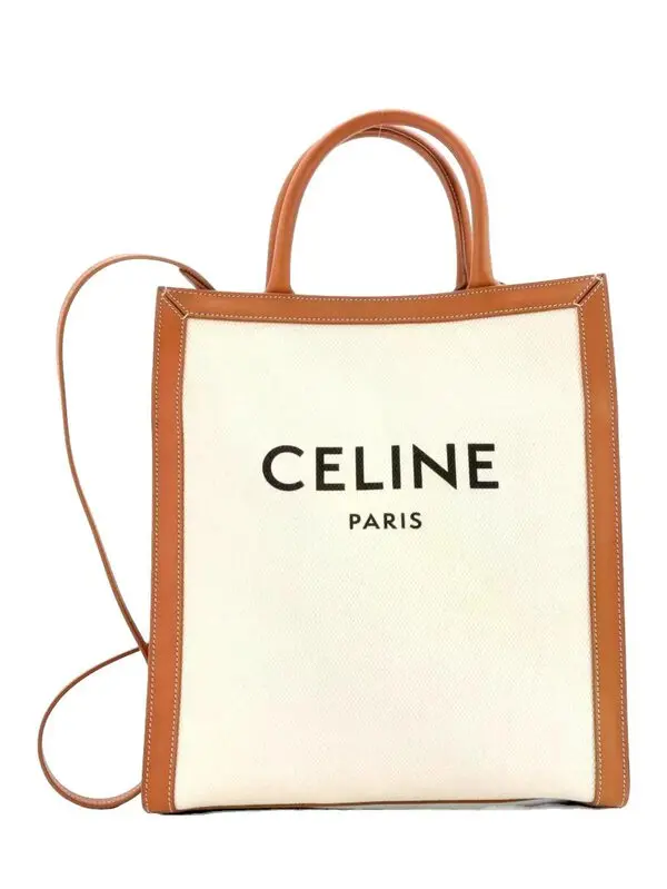 Celine Vertical Cabas Canvas Small Tote Bag - Brown