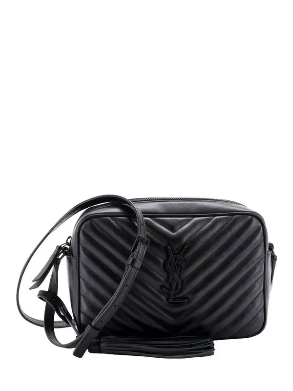 Saint Laurent Lou Camera Bag Matelasse Chevron Leather - Black