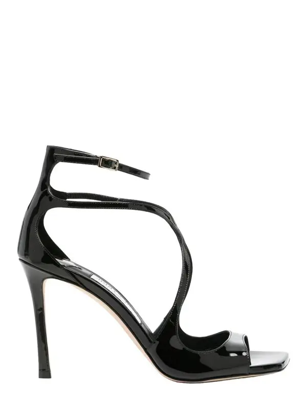 JIMMY CHOO Azia 95mm Leather Sandals - Black