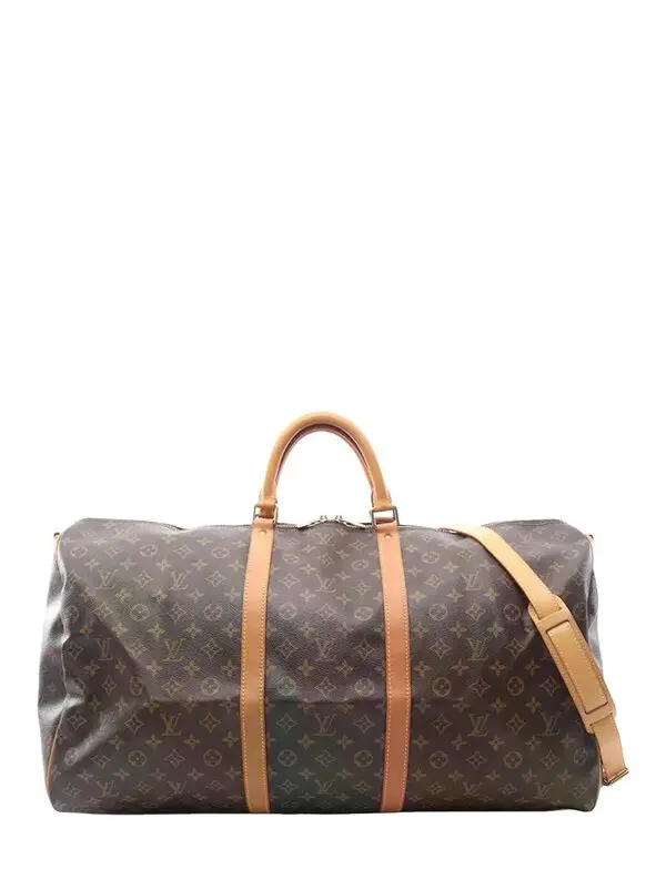 LOUIS VUITTON 1996 Monogram Keepall Bandouliere 60 Travel Bag - Brown
