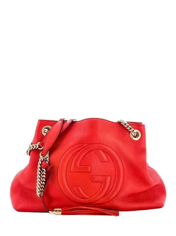 Gucci Soho Chain Strap Leather Medium Shoulder Bag - Red