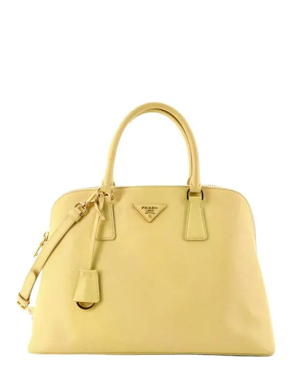 Prada Promenade Bag Saffiano Leather Medium Satchel - Yellow