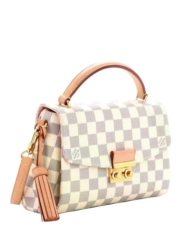 LOUIS VUITTON Croisette Handbag Damier Crossbody Bag - White