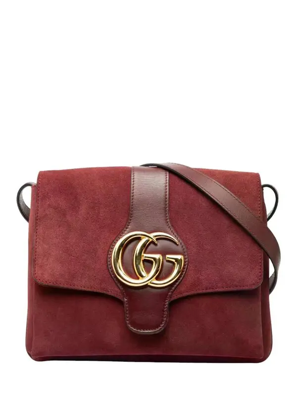 Gucci Medium Suede Arli Crossbody Bag - Red