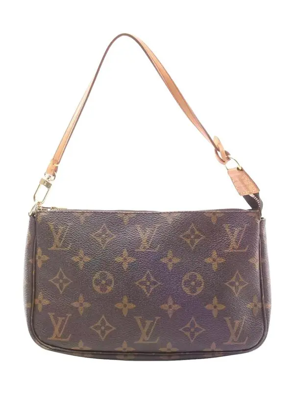 LOUIS VUITTON 2002 Monogram Pochette Accessoires Handbag - Brown