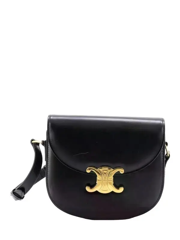 Celine Triomphe Besace Clea Flap Bag - Black