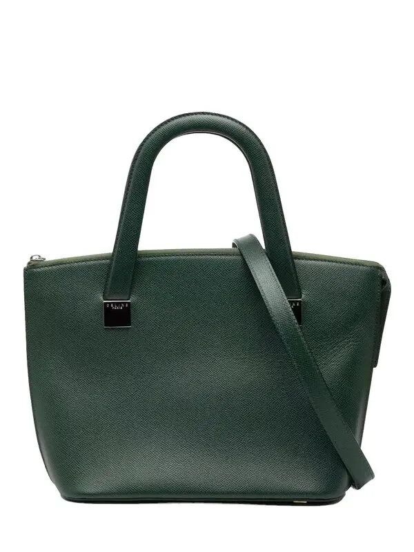 Celine 1997 Grained Calfskin Satchel - Green