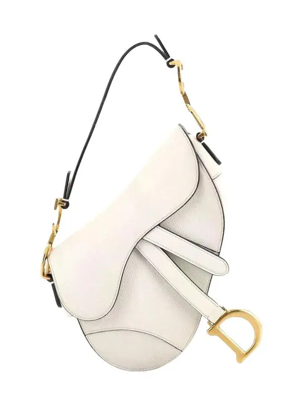Dior Saddle Handbag Leather Mini Shoulder Bag - White