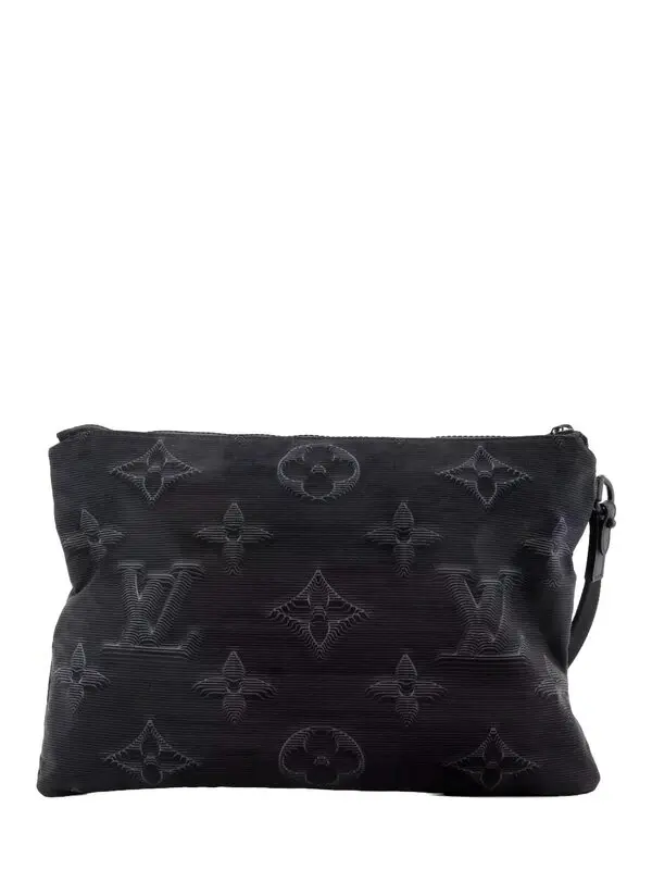LOUIS VUITTON A4 Pouch Limited Edition 2054 Monogram Clutch - Black