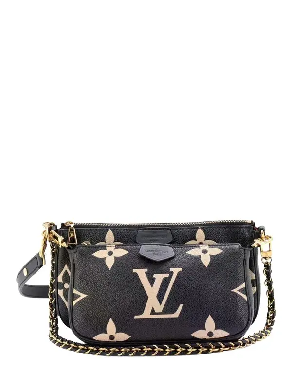 LOUIS VUITTON Multi Pochette Accessoires Bicolor Monogram Empreinte Giant Crossbody Bag - Black