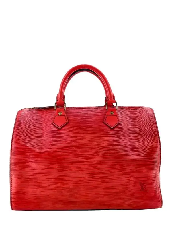 LOUIS VUITTON Speedy Handbag Epi Leather 30 Satchel - Red