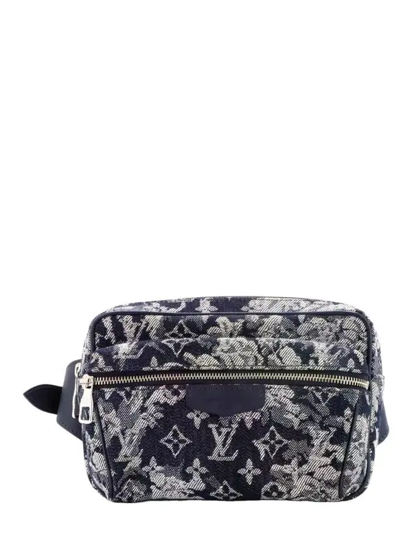 LOUIS VUITTON Outdoor Bumbag Monogram Tapestry Canvas Belt Bag - Blue