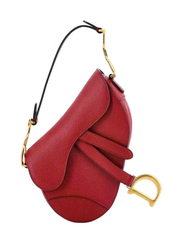 Dior Saddle Leather Mini Shoulder Bag - Red