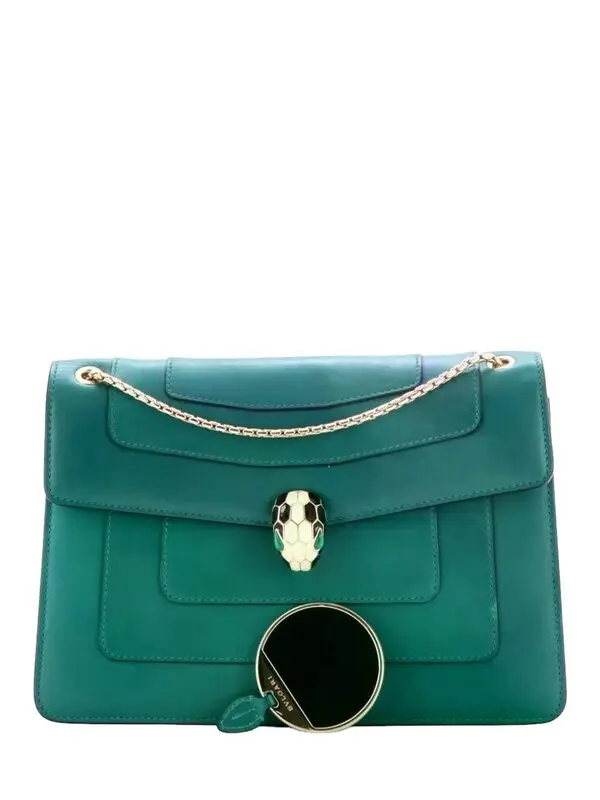 BVLGARI Serpenti Forever Leather Medium Shoulder Bag - Green