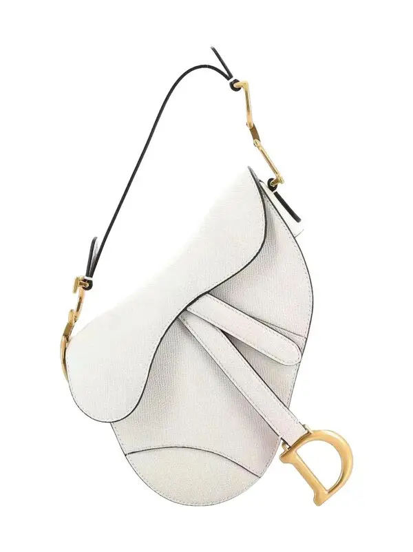 Dior Saddle Handbag Leather Mini Shoulder Bag - White
