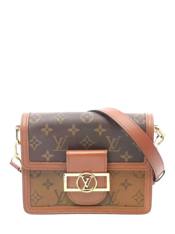 LOUIS VUITTON 2021-2026 Monogram Reverse Mini Dauphine Crossbody Bag - Brown