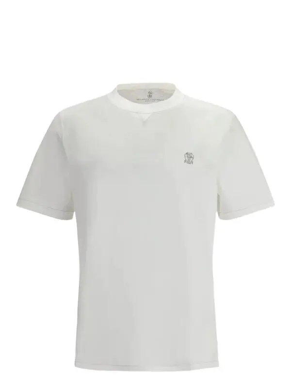 Brunello Cucinelli Cneck-neck Cotton T-shirt - White
