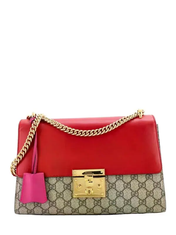 Gucci Padlock Gg Coated Canvas And Leather Shoulder Bag - Brown