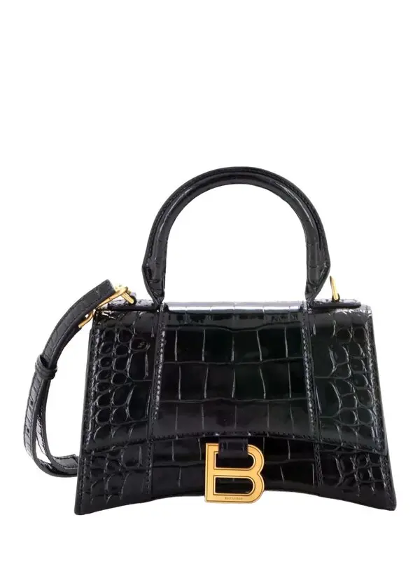 Balenciaga Hourglass Top Handle Satchel - Black