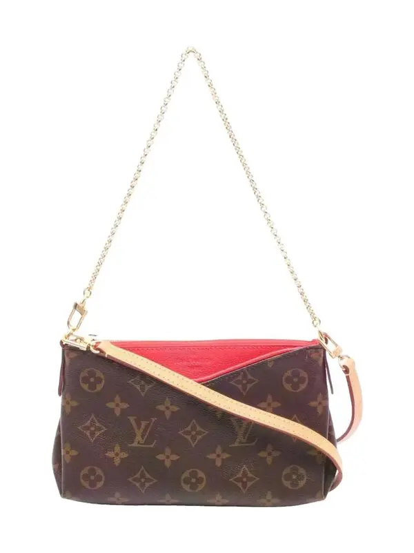 LOUIS VUITTON 2016 Monogram Pallas Clutch Satchel - Brown