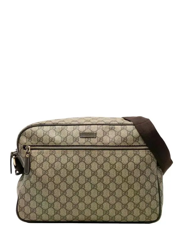 Gucci Gg Supreme Crossbody Bag - Brown