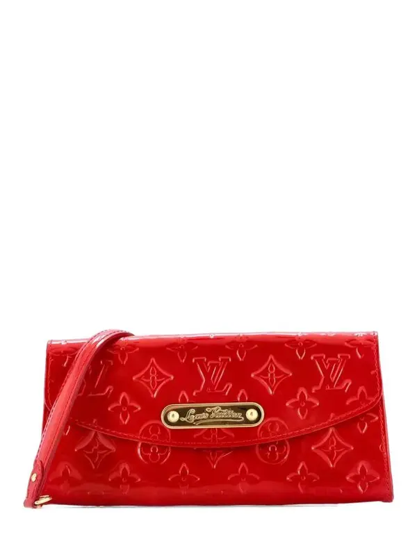 LOUIS VUITTON Sunset Boulevard Monogram Vernis Clutch - Red