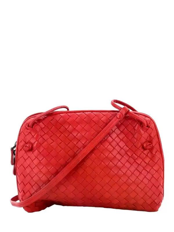 Bottega Veneta Nodini Intrecciato Nappa Small Crossbody Bag - Red
