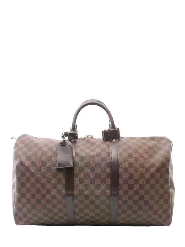 LOUIS VUITTON 2009 Damier Ebene Keepall 50 Travel Bag - Brown