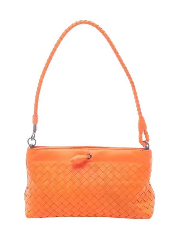 Bottega Veneta 2012-2026 Leather Intrecciato Shoulder Bag - Orange